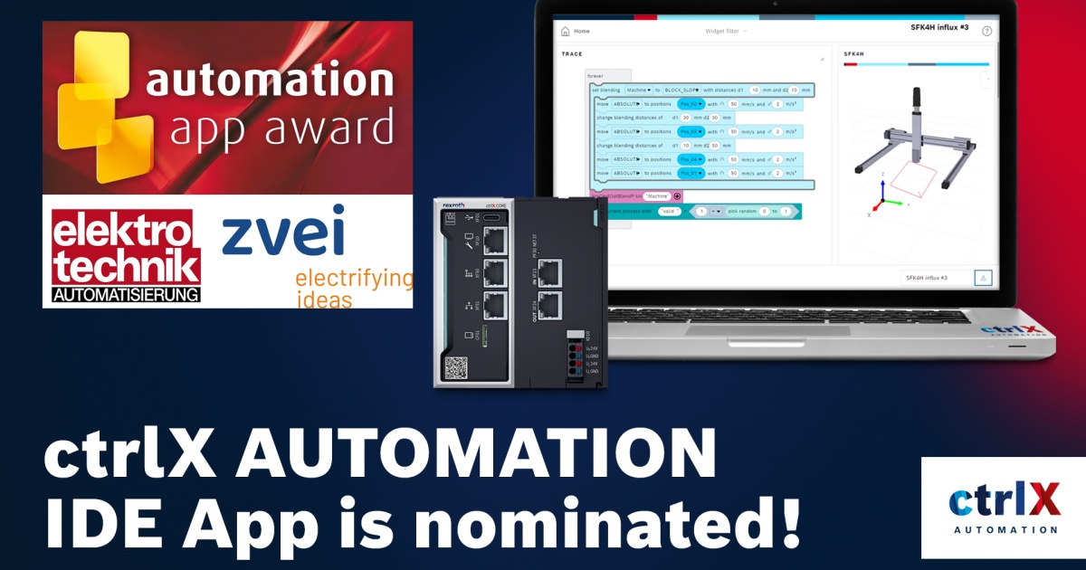ctrlX AUTOMATION IDE App nominated for automation app award - ctrlX AUTOMATION